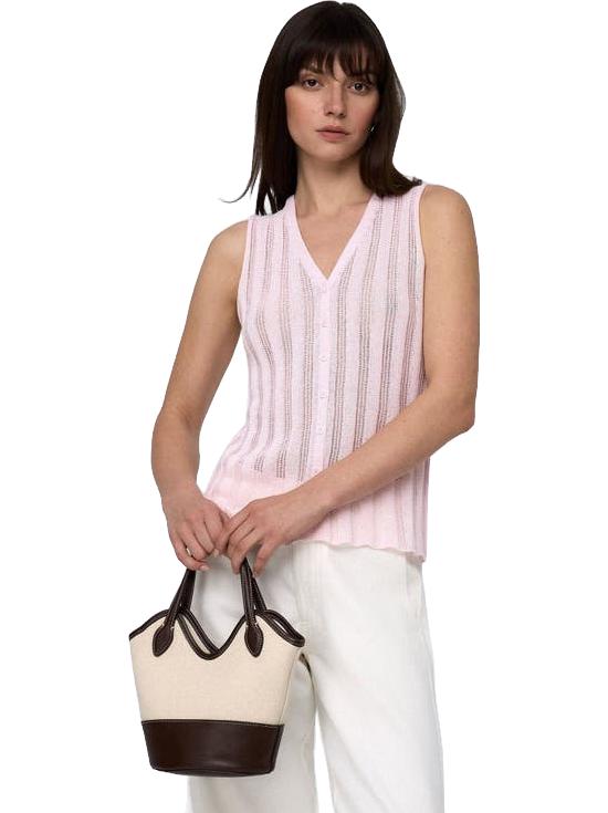 JUANA JUANA Sumire Open Knit Button Front Tank
